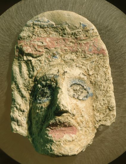 Tragic Mask Decoration On Sarcophagus Painted Editorial Stock Photo ...
