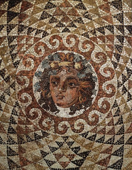 Head Bacchus Circular Geometric Design Mosaic Editorial Stock Photo ...