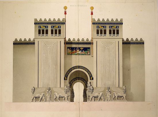 Door M Palace Nineveh Reconstruction Engraving Editorial Stock Photo ...