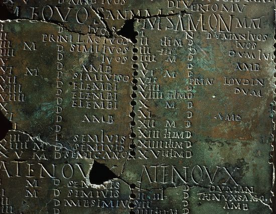 Coligny Calendar Late 1st Early 2nd Editorial Stock Photo - Stock Image ...