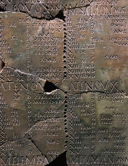 Coligny Calendar Late 1st Early 2nd Editorial Stock Photo - Stock Image ...