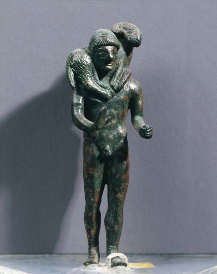Hermes Kriophoros Rambearing Bronze Statuette Early Editorial Stock ...