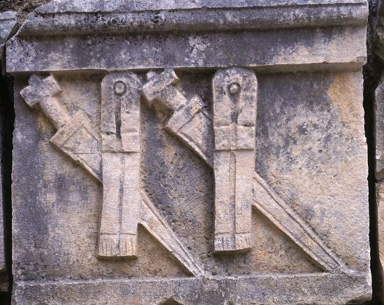 Swords Scabbards Relief Hellenistic Era Greek Editorial Stock Photo ...