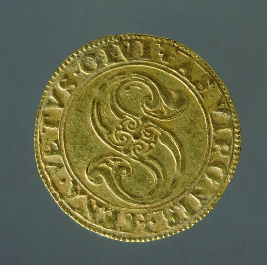 Gold Fiorino Coin Sienese Republic 14041555 Editorial Stock Photo ...