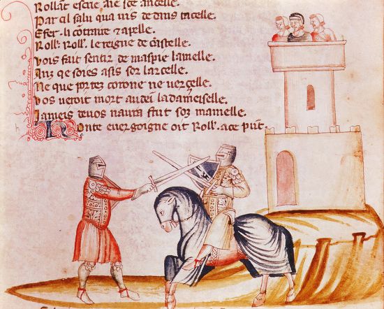 Joust Between Foot Soldier Knight 14th Editorial Stock Photo - Stock ...