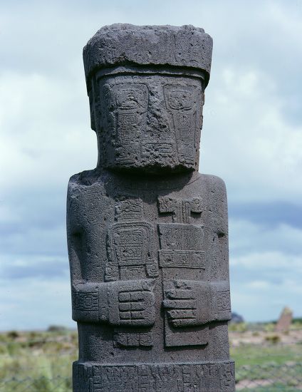 Ponce Monolith Tiahuanaco Bolivia Detail Editorial Stock Photo - Stock ...