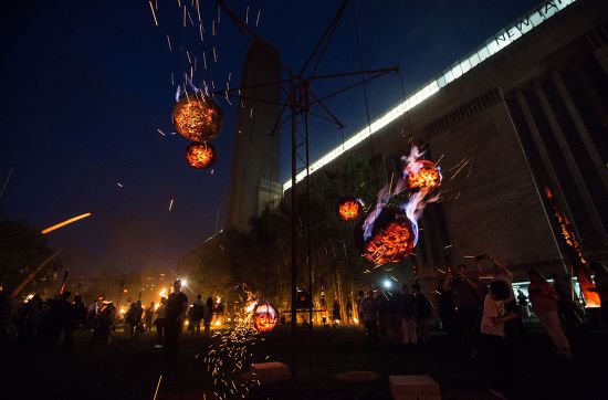 Fire Installations On Lawn Tate Modern Editorial Stock Photo - Stock ...