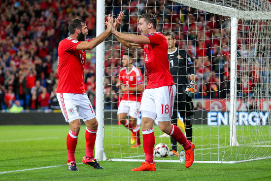 Sam Vokes Wales R Celebrates Joe Editorial Stock Photo - Stock Image ...