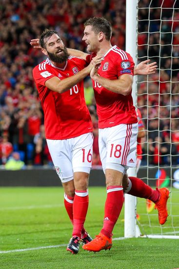 Sam Vokes Wales R Celebrates Joe Editorial Stock Photo - Stock Image ...