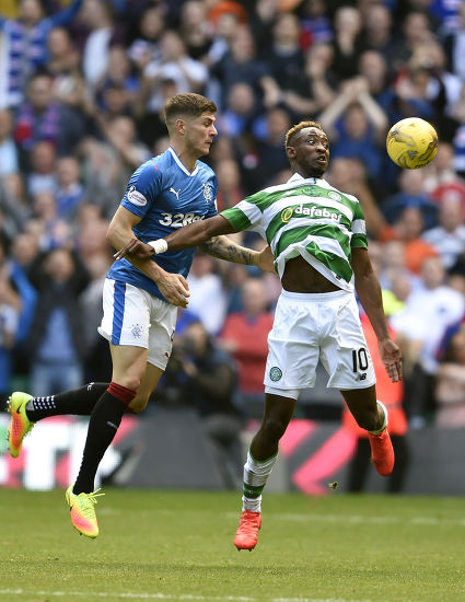 Rangers Rob Kiernan Challenges Celtics Moussa Editorial Stock Photo ...