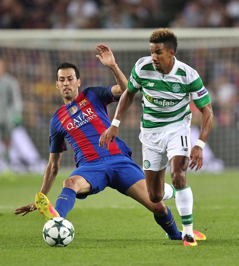 Sergi Busquets Barcelona Scott Sinclair Celtic Editorial Stock Photo ...