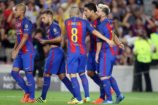 Rafinha Alcantara Jordia Alba Andres Iniesta Editorial Stock Photo ...