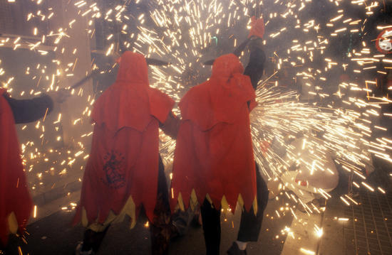 Fireworks Devils On Streets Gracia During Editorial Stock Photo - Stock ...