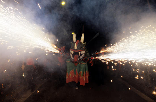 Fireworks Devils On Streets Gracia During Editorial Stock Photo - Stock ...