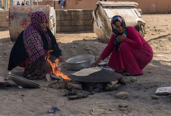 Two Iraqi Women Baking Naan Bread Editorial Stock Photo - Stock Image ...