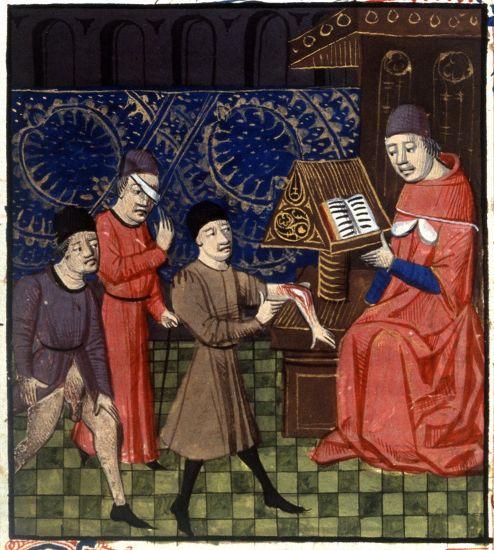 Examination Patients By Medieval Physician Miniature Editorial Stock ...