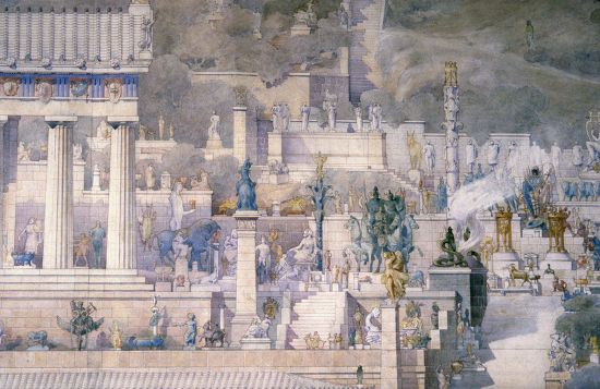 Sanctuary Apollo Delphi Watercolour By Josephalbert Editorial Stock ...