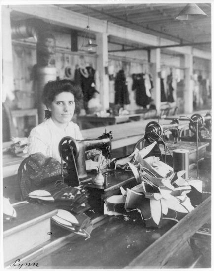 Female Lining Stitcher Work Lynn Massachusetts Editorial Stock Photo ...