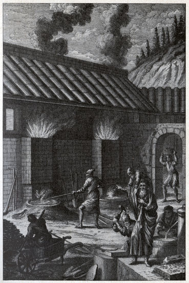 Melting Iron Ore Ancient Times Engraving Editorial Stock Photo - Stock ...