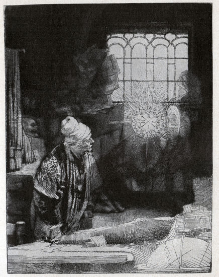 Faust Astrologist Engraving By Rembrandt Netherlands Editorial Stock ...