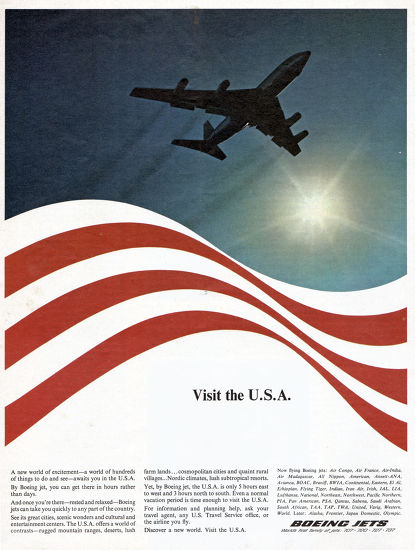 Visit Usa Boeing Aeroplanes Advertisement Boeing Editorial Stock Photo ...