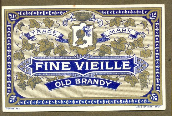 Chromolithographed Label Mature Brandy Lithographed By Editorial Stock ...