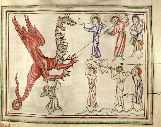 Apocalypse Seven Headed Monster Manuscript Illumination Editorial Stock ...