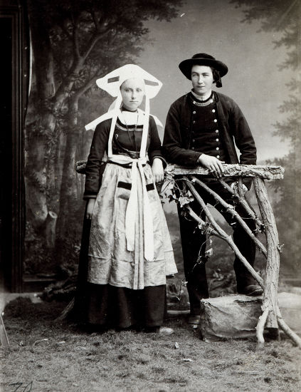 Breton Couple Fouesnant Regional Costume Photograph Editorial Stock ...