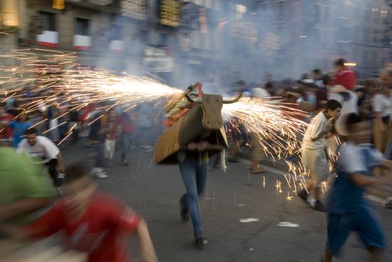 Children Enjoy Fleeing Bull Fire During Editorial Stock Photo - Stock ...