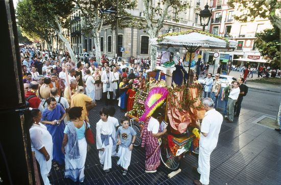 Hare Krishna Procession Ceremony Barcelona Spain Editorial Stock Photo ...