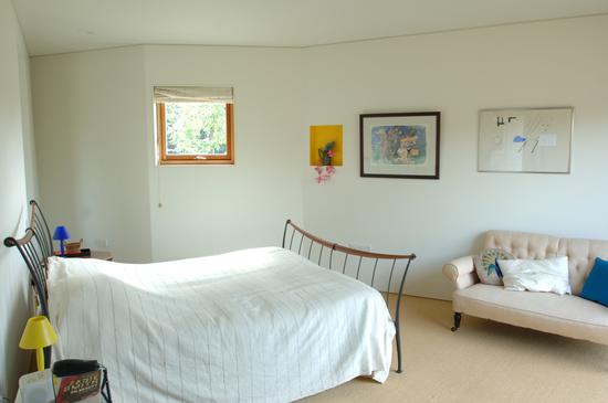 Light Airy Master Bedroom White Walls Editorial Stock Photo - Stock ...