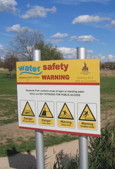 Water Safety Warning Sign Burnhamoncrouch Essex Editorial Stock Photo ...