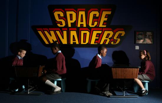 Children Playing Space Invaders Editorial Stock Photo - Stock Image ...