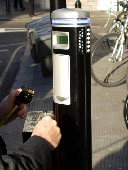 Driver Plugs Electricity Cable Plug Car Editorial Stock Photo - Stock ...