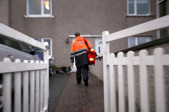 Postman Walks Front Door Stornoway Isle Editorial Stock Photo - Stock ...