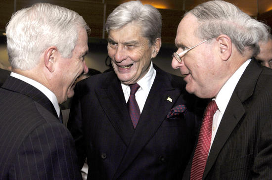 Robert Gates Senator John Warner Republican Editorial Stock Photo ...