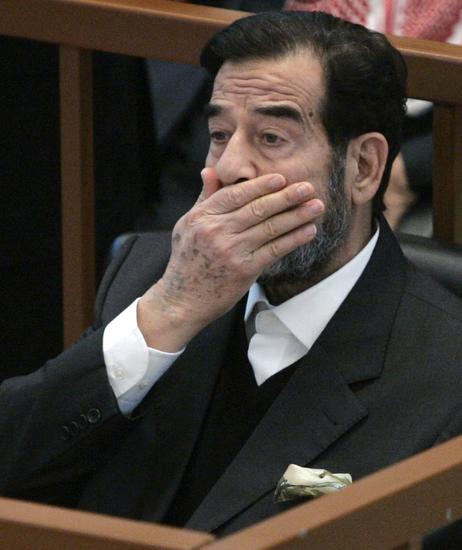 Saddam Hussein Holding His Hand Over Editorial Stock Photo - Stock ...