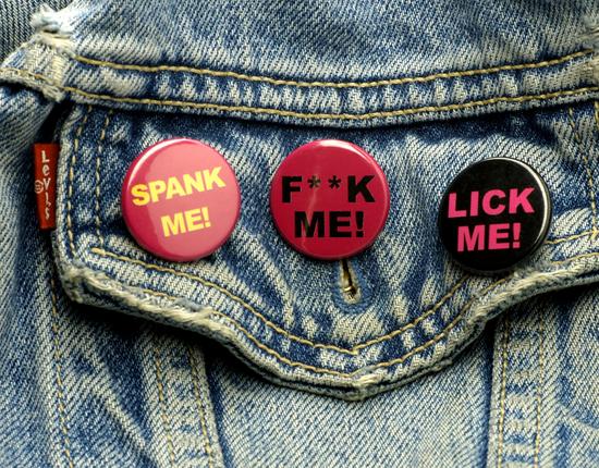 Rude Badges On Denim Jacket Editorial Stock Photo - Stock Image ...