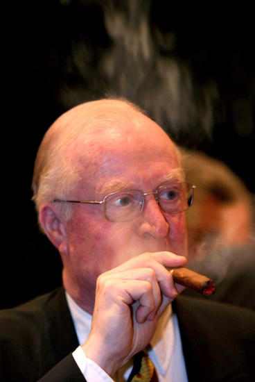 Sir Nicholas Winterton Enjoys Cigar On Editorial Stock Photo - Stock ...