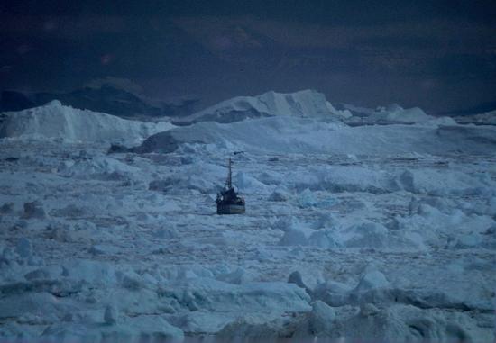 Trawler Surrounded By Pack Ice Greenland Editorial Stock Photo - Stock ...