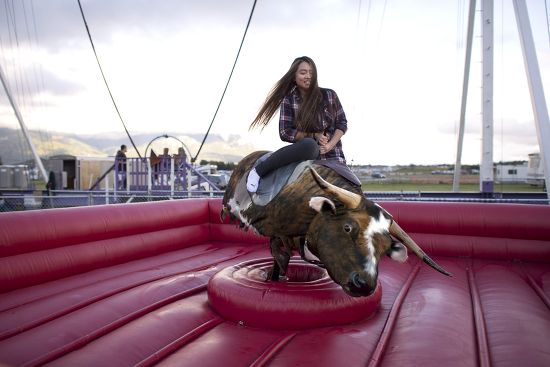 Young Woman On Electronic Rodeo Device Editorial Stock Photo - Stock ...