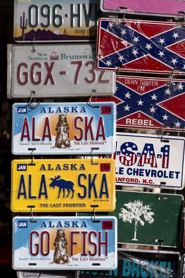 Car Plates Sign Alaska Last Frontier Editorial Stock Photo - Stock ...