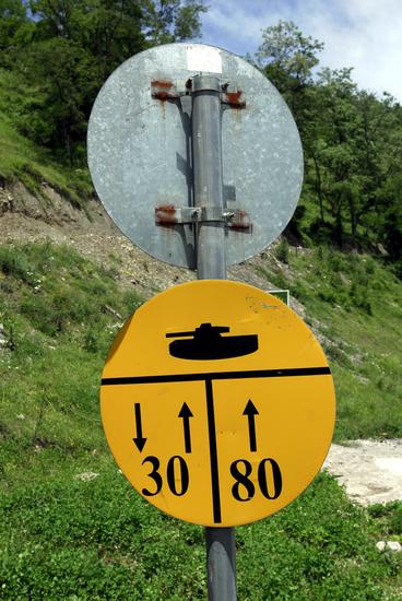 Sign Displaying Speed Limit Tanks Pristina Editorial Stock Photo ...