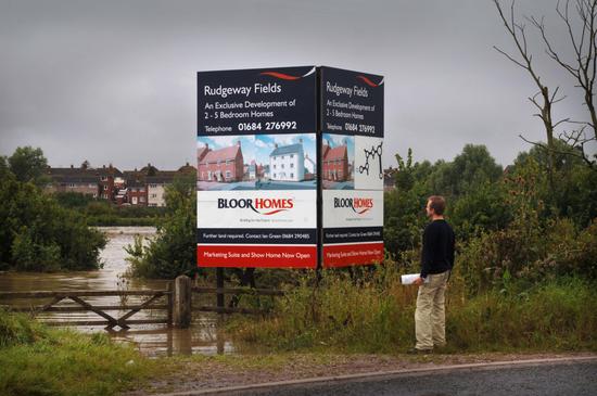 Sign Advertising New Housing Development Flood Editorial Stock Photo ...