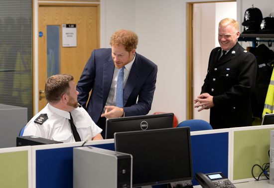 Prince Harry Meets Inspector Paul Gummer Editorial Stock Photo - Stock ...