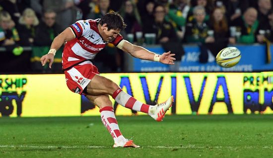 Gloucesters James Hook Kicking Rugby Union Editorial Stock Photo ...