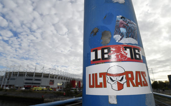 Sinister Stickers Middlesbrough Ultra Faction Warn Editorial Stock ...