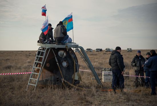 Russian Support Personnel Work Around Soyuz Editorial Stock Photo ...