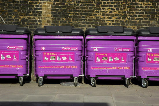 Mixed Recycling Bins Bow Tower Hamlets Editorial Stock Photo - Stock ...