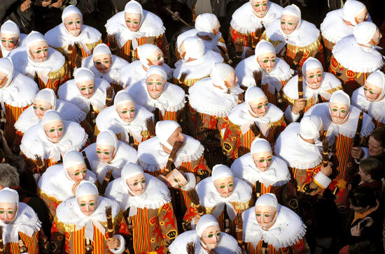 Parade Through Town Wearing Wax Masks Editorial Stock Photo - Stock ...